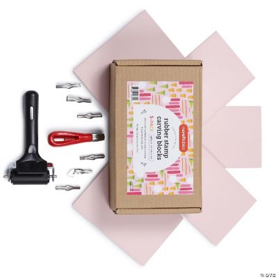 Incraftables Rubber Stamp Kit 5-Pack Linoleum Block Kit w/ Cutting ...