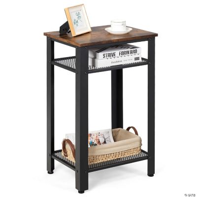 Costway 3-Tier Industrial Tall Nightstand Side End Telephone Table w ...