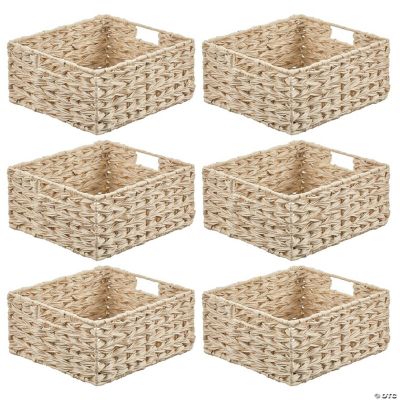 mDesign Woven Farmhouse Kitchen Pantry Storage Basket Box, 6 Pack ...