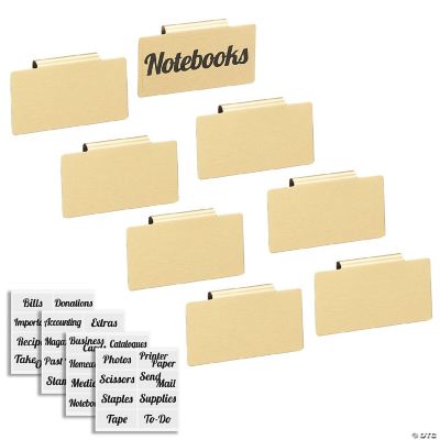 mDesign Basket and Bin Office Storage Tags with Adhesive Labels, Soft Brass