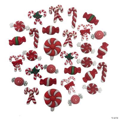Buttons Galore Candy Cane and Christmas Button Super Value Pack for DIY ...