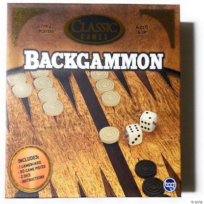 Classic Games Wood Backgammon Set Board & 30 Game Pieces