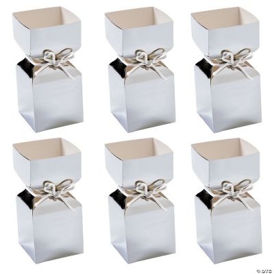 Bulk 48 Pc. Silver Foil Vertical Square Hourglass Favor Boxes ...