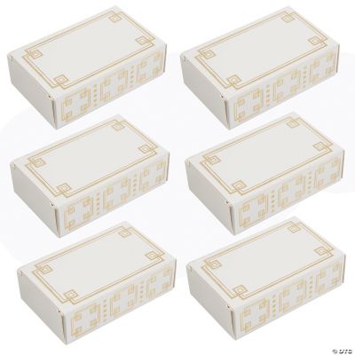 3 1/4" x 2 1/4" Bulk 48 Pc. White Storybook Favor Boxes with Gold-Foil ...