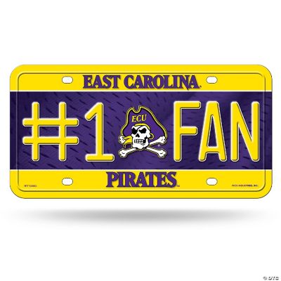 Rico Industries NCAA East Carolina Pirates #1 Fan Metal Auto Tag ...