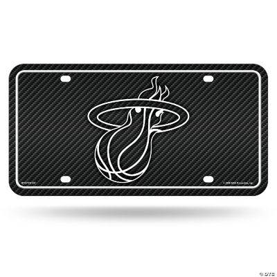 NBA Rico Industries Miami Heat Carbon Fiber Metal Tag Metal Auto Tag 12 ...