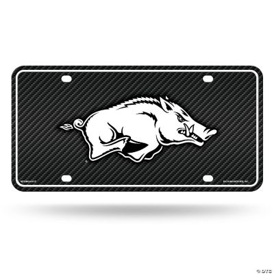 Rico Industries NCAA Arkansas Razorbacks Carbon Fiber Metal Auto Tag 8. ...