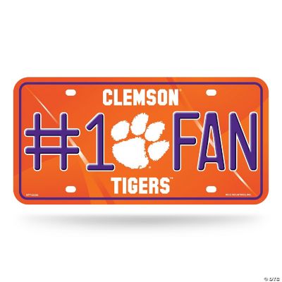 Rico Industries NCAA Clemson Tigers #1 Fan Metal Auto Tag - Great For ...