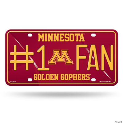 Rico Industries NCAA Minnesota Golden Gophers #1 Fan Metal Auto Tag ...