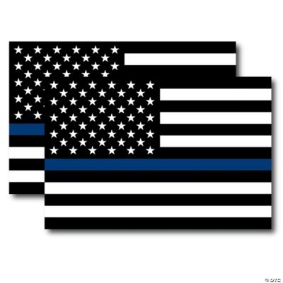 Magnet Me Up Thin Blue Line Magnet, 4x6 inches, 2 Pack, Black and Blue ...