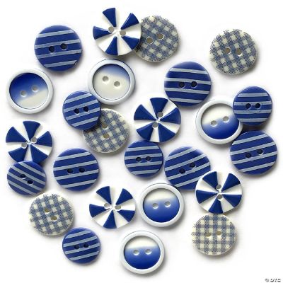 Buttons Galore Printed Craft & Sewing Buttons - House of Blues - Set of ...