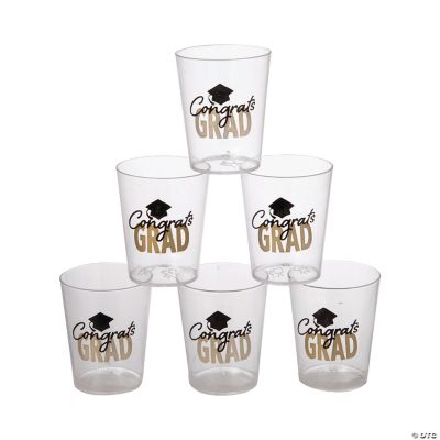 2 oz. Congrats Grad Disposable Plastic Shot Glasses - 24 Ct. | Oriental ...