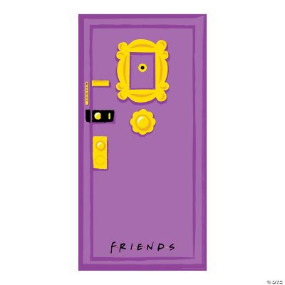 27" x 60" FRIENDS™ Purple Door Cover with Yellow Accents