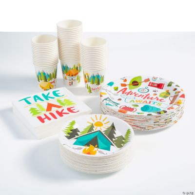 Bulk 192 Pc. Camp Party Disposable Tableware Kit for 48 Guests