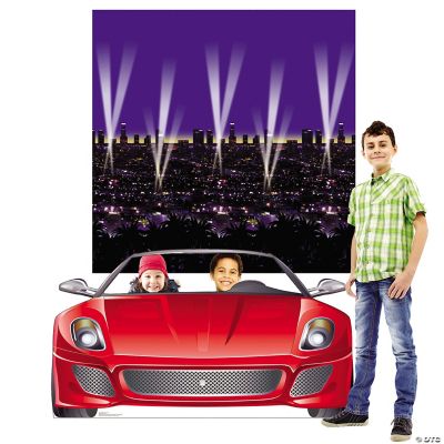 67" x 37" Red Sports Car & City Lights Backdrop Decorating Kit - 2 Pc ...
