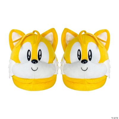 Sonic The Hedgehog Tails Head Adult Plush Slippers One Size Fits All ...