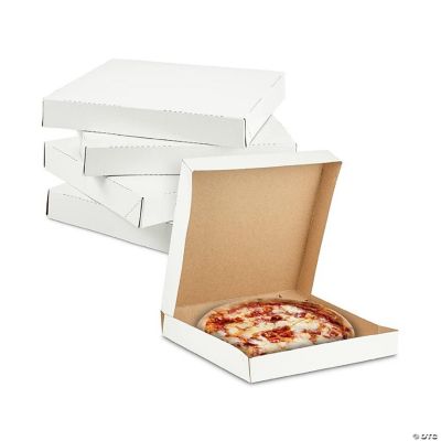 MT Products White Lock Corner Thin Pizza Box 8" x 8" x 1.5" - Pack of ...