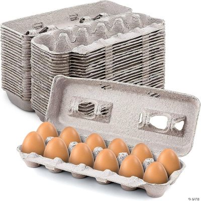 MT Products Blank Natural Pulp Paper Egg Cartons Holds 12 Eggs - 25 ...