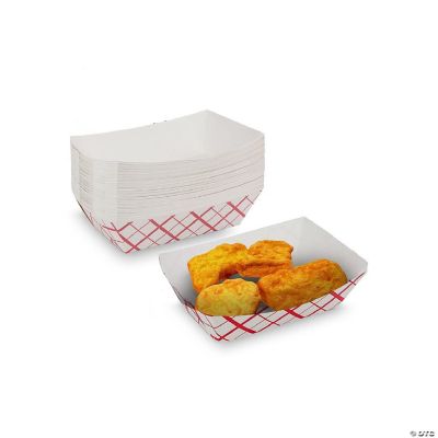 MT Products Paper Food Trays - 1/2 lb Red and White Nacho Trays - Pack ...