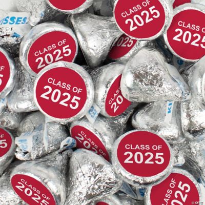 90 Pcs Red Graduation Candy Hershey's Kisses Milk Chocolate Class of ...