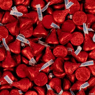 90 Pcs Red Candy Hershey's Kisses Milk Chocolates | Oriental Trading