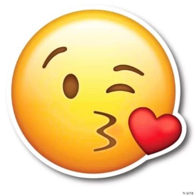 Magnet Me Up Heart Kissy Face Emoticon Magnet Decal, 5 Inch, Cute Self ...