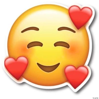 Magnet Me Up Smiley Emoticon With Surrounding Hearts Magnet, 5 Inch ...