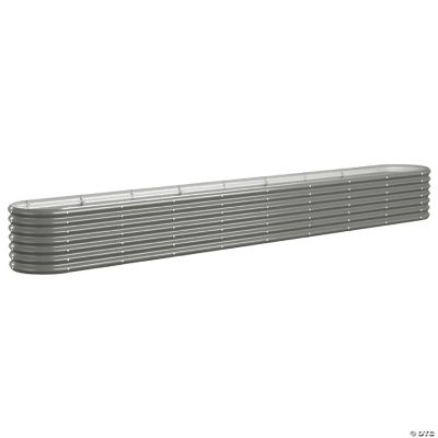 vidaXL Patio Raised Bed Powder-coated Steel 130.7"x15.7"x14.2" Gray ...