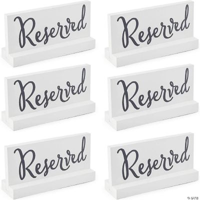 Darware Wooden Reserved Signs for Tables (6-Pack, White); Rustic Real ...