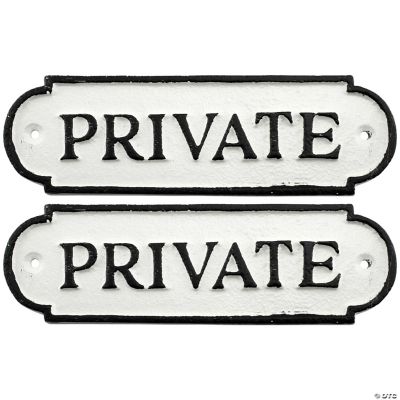 Rustic Cast Iron Private Signs 2pk, Style Restricted Area Door Plaques ...