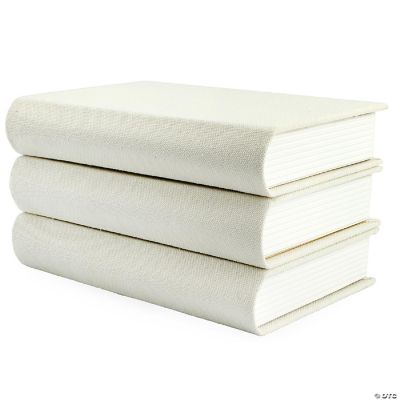 AuldHome Faux Book Stack (Cream); Blank Set of 3 Decorative Books for ...