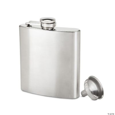 6oz Stainless Steel Flask with Funnel | Oriental Trading