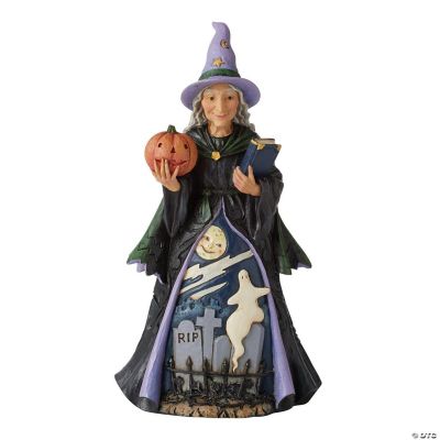 Jim Shore Witch with Pumpkin Halloween Figurine 8.7 Inch 6010667 Multicolor