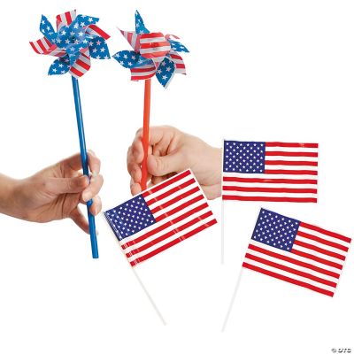 Bulk 108 Pc. Patriotic Flags & Pinwheels Assortment | Oriental Trading