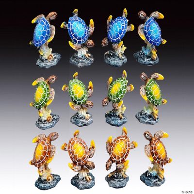 Sea Turtle Figurine 12 Piece Set 3 Inch Multicolor