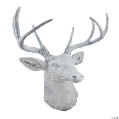 Zeckos 8 Point Buck Deer Head Bust Wall Hanging White