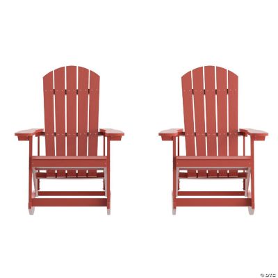 Merrick Lane Atlantic Adirondack Rocking Chair - Set of 2 - Red - All ...