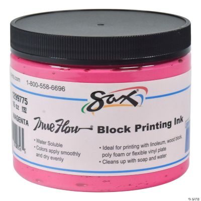 Sax True Flow Water Soluble Block Printing Ink, 1 Pint Jar, Magenta ...