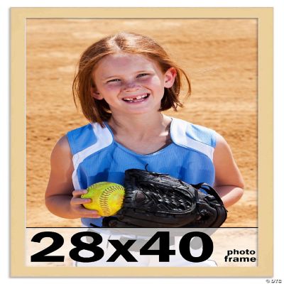 CustomPictureFrames.com 28x40 Frame Natural Brown Picture Frame Modern ...