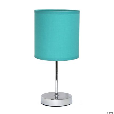 Simple Designs Chrome Mini Basic Table Lamp with Fabric Shade ...