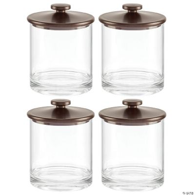 mDesign Small Round Acrylic Apothecary Canister Jars - 4 Pack - Clear ...