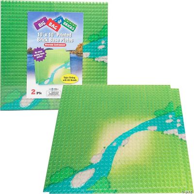 SCS Direct Brick Building Base Plate with Grass Field and River Pattern ...