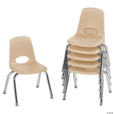Factory Direct Partners 12 In Stack Chair With Swivel Glides, 6-Pack - Sand