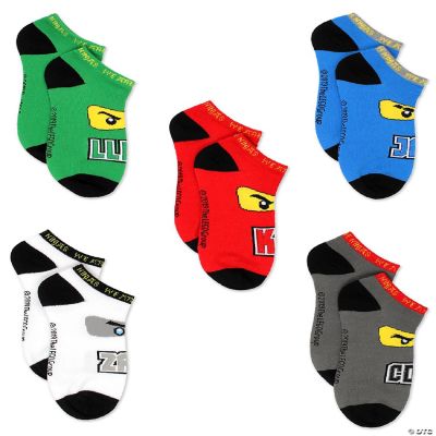 Lego Ninjago Kids Boys 5 pack No Show Sock Set (Shoe: 10-4 (Sock: 6-8 ...