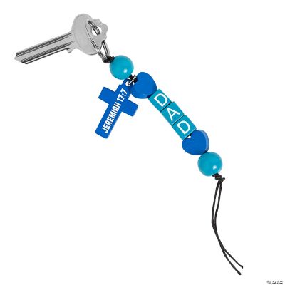 5" Religious Father’s Day Wood Bead Keychain Craft Kit - Makes 12 ...