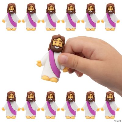 2" Mini Jesus with Purple Sash Figurine Toys - 12 Pc. | Oriental Trading