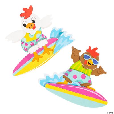 4" x 3 1/4" Surfing Chicken Magnet Craft Kit – Makes 12 | Oriental Trading