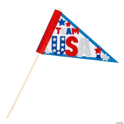 10 1/4" x 15 1/4" Patriotic Team USA Pennant Flag Craft Kit – Makes 12 ...