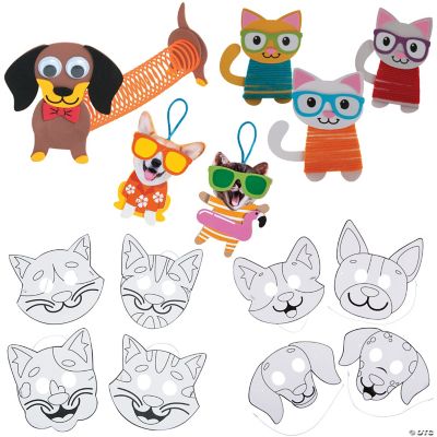 Bulk Cats & Dogs Craft Kit Assortment - Makes 60