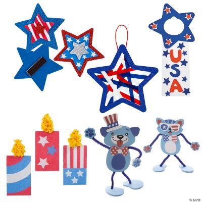Bulk Patriotic Stars & Stripes Craft Kit Assortment - Makes 60 ...